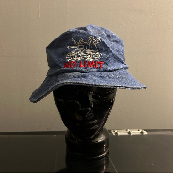 Accessories | Vintage No Limit Records Bucket Hat Mens Osfa Blue Denim ...